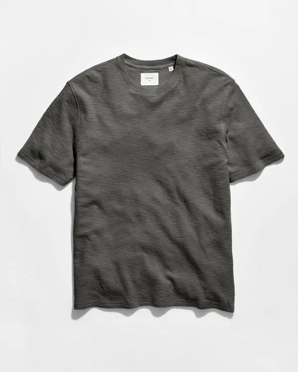 Billy Reid Short Sleeve Slub Tuck Crew - Peat