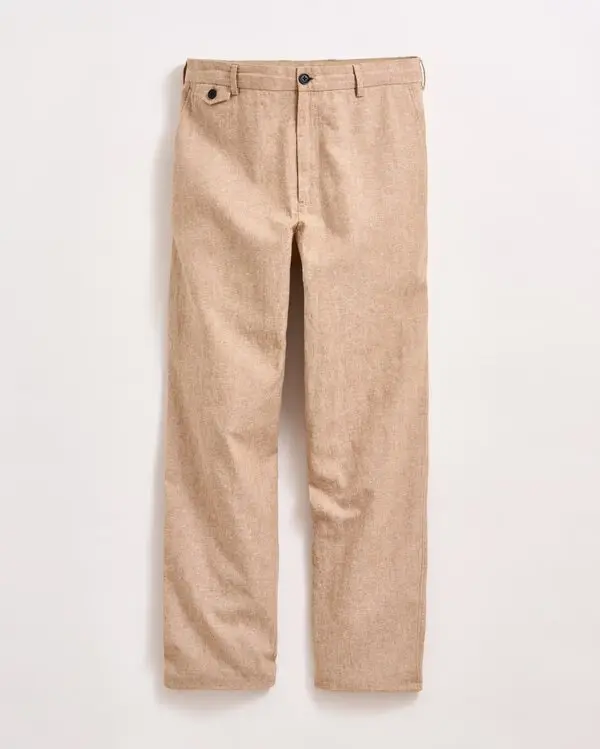 Billy Reid Chambray Flat Front Pant - British Khaki