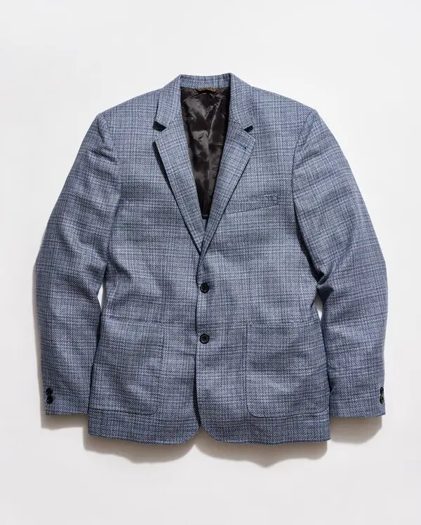 Billy Reid Micro Plaid Silk Wool Walton Jacket