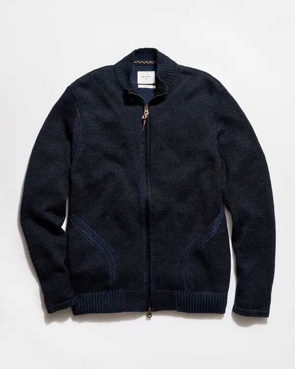 Billy Reid Linen Sweater Track Jacket