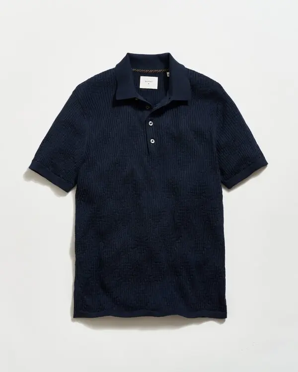 Billy Reid Diamond Sweater Polo - Blue