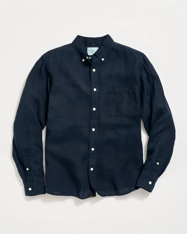Billy Reid Tuscumbia Linen Shirt Button Down - Blue