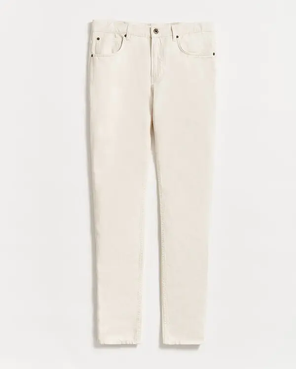 Billy Reid Cotton Linen 5 Pocket Pant - Cream