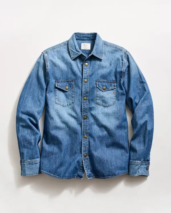 Billy Reid Shoals Denim Shirt - Light Indigo
