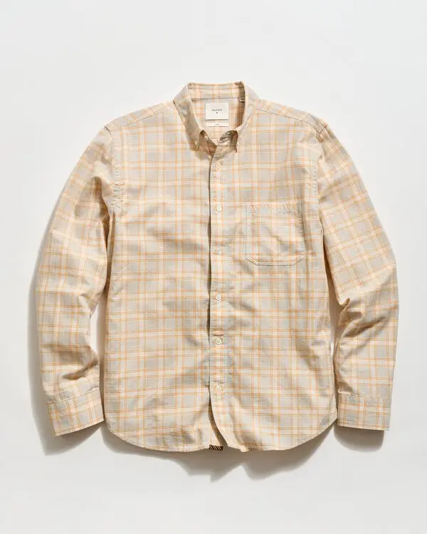 Billy Reid Melange Plaid Tuscumbia Shirt Button Down - Silver,taffy