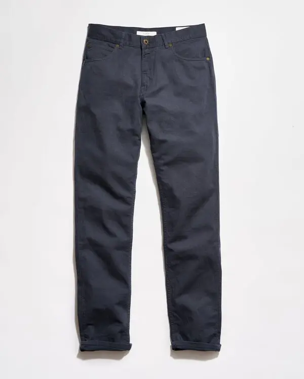 Billy Reid Cotton Linen 5 Pocket Pant - Blue