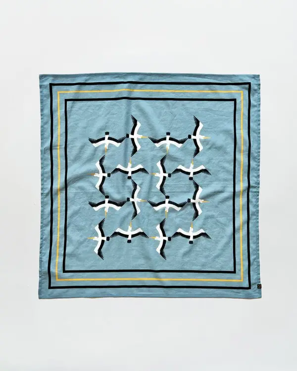 Billy Reid Pelican Plaid Bandana - Blue