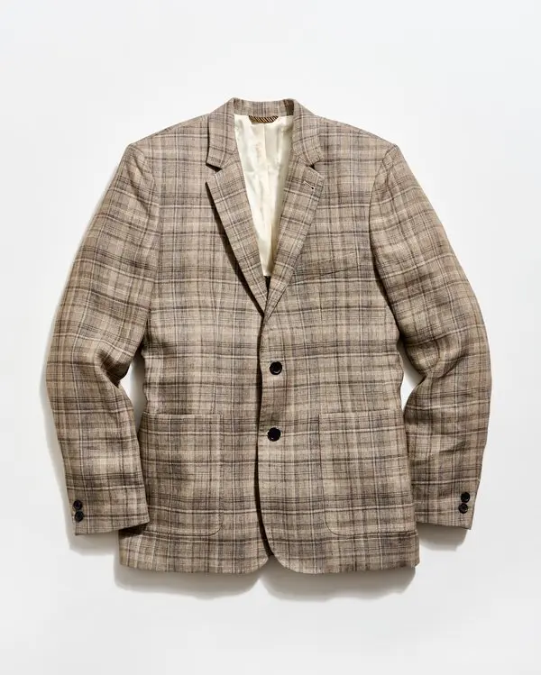 Billy Reid Plaid Linen Walton Jacket