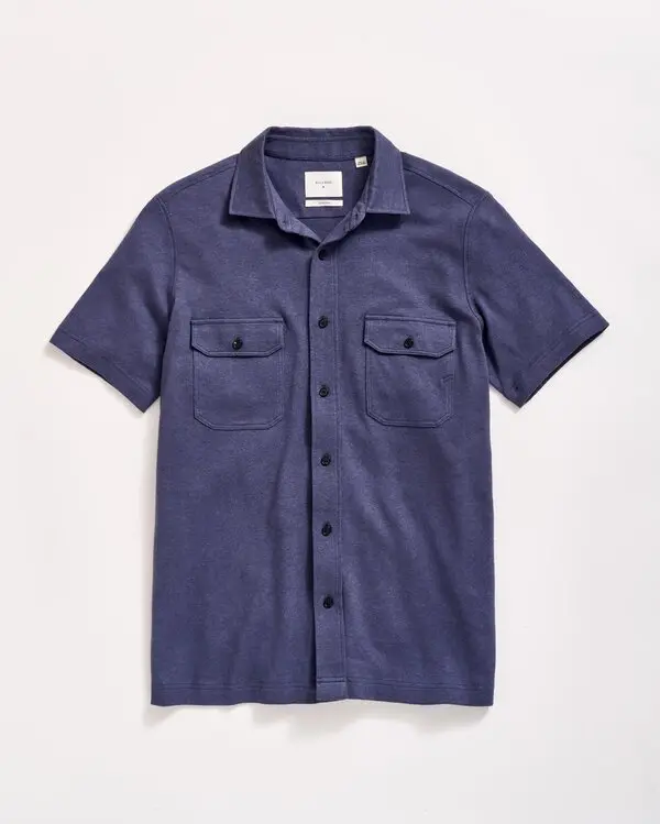 Billy Reid Short Sleeve Hemp Cotton Knit Shirt