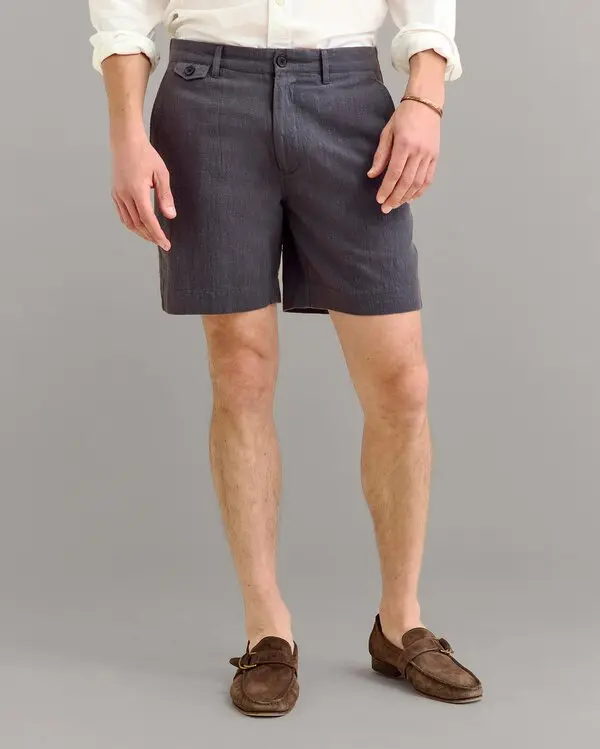 Billy Reid Slub Cotton Moore Short - Asphalt