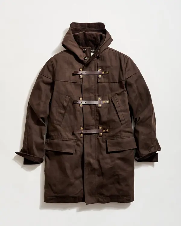 Billy Reid Waxed Canvas Duffle Coat - Rustic Brown