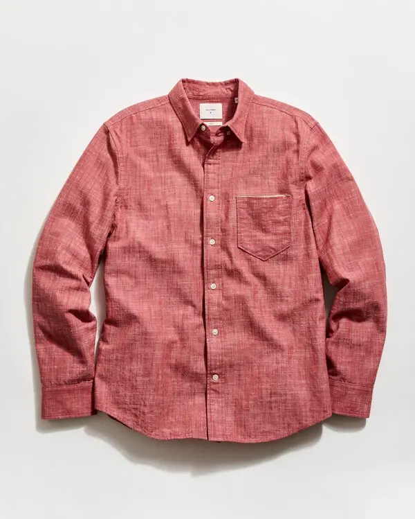 Billy Reid Slub Cotton Msl 1-pocket Shirt - Washed Umber