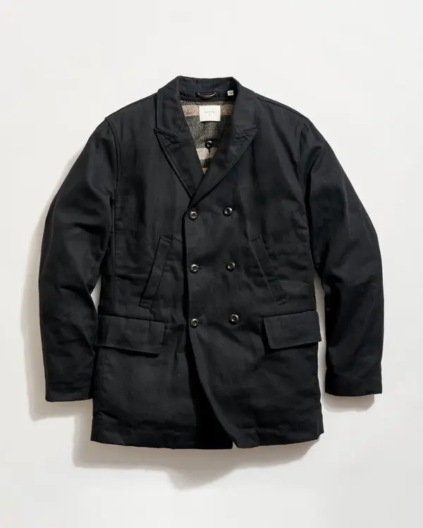 Billy Reid Waxed Canvas Bond Peacoat