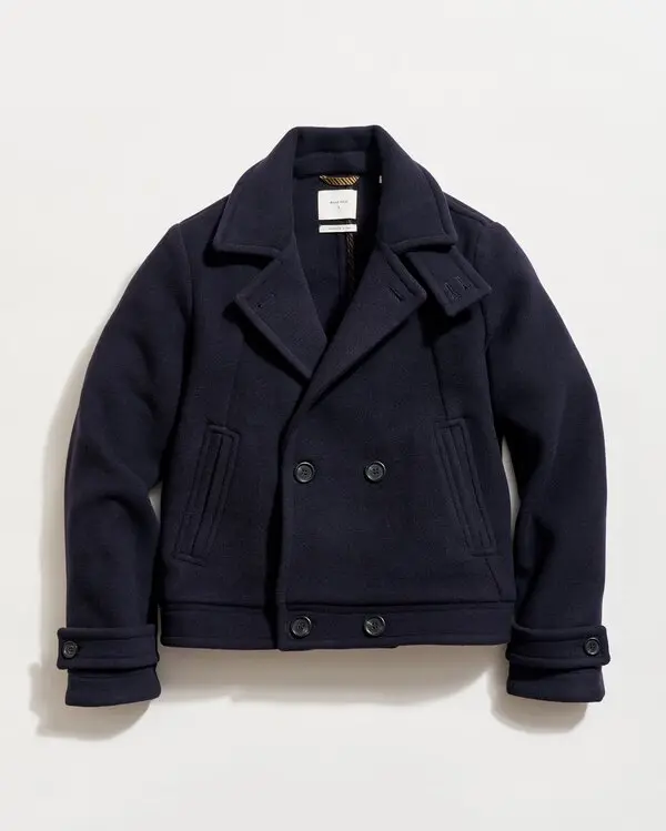 Billy Reid Cropped Peacoat - Navy