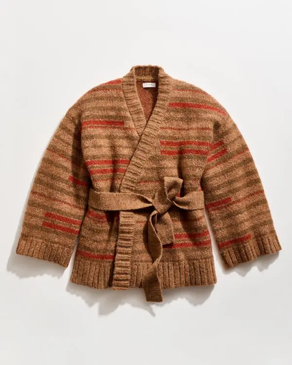 Billy Reid Broken Stripe Wrap Cardigan - Multi Colored