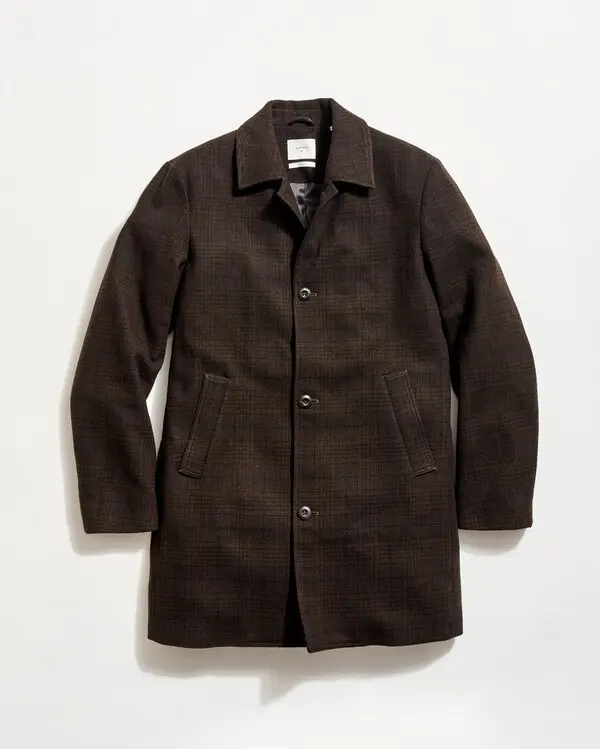 Billy Reid Plaid Cooper Overcoat - Brown Multi