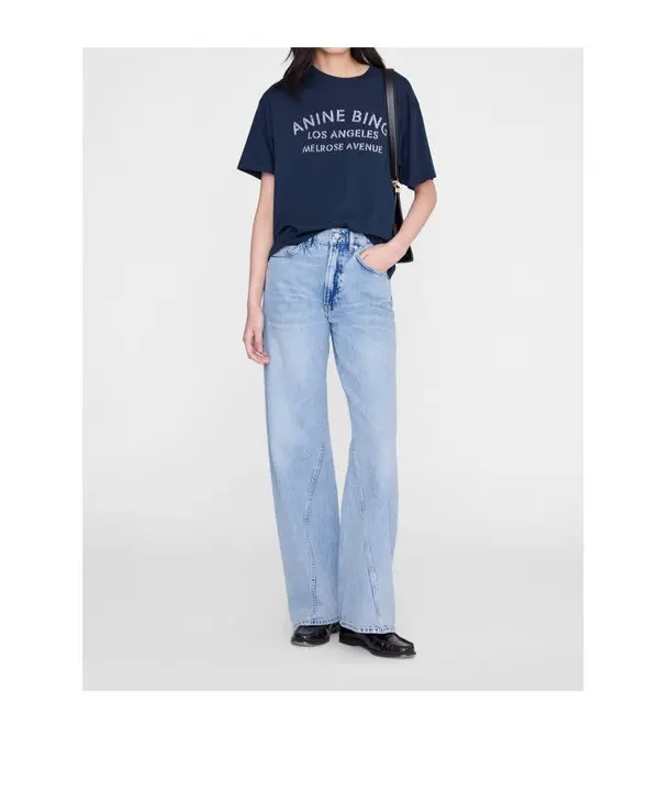 ANINE BING Cade T-shirt - Navy Blue