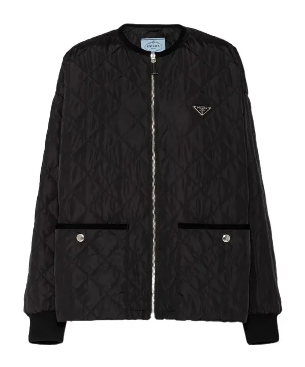Prada Quilted Corduroy-trim Jacket