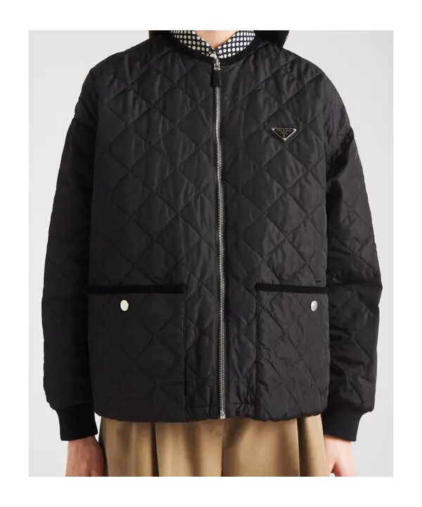 Prada Quilted Corduroy-trim Jacket
