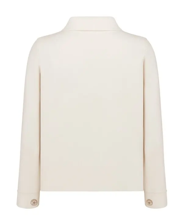 Dior Cropped Jacket With Resin Pearl Embellishments - White