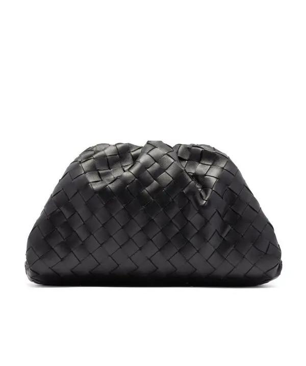 Bottega Veneta Interwoven-design Clutch Bag - Black