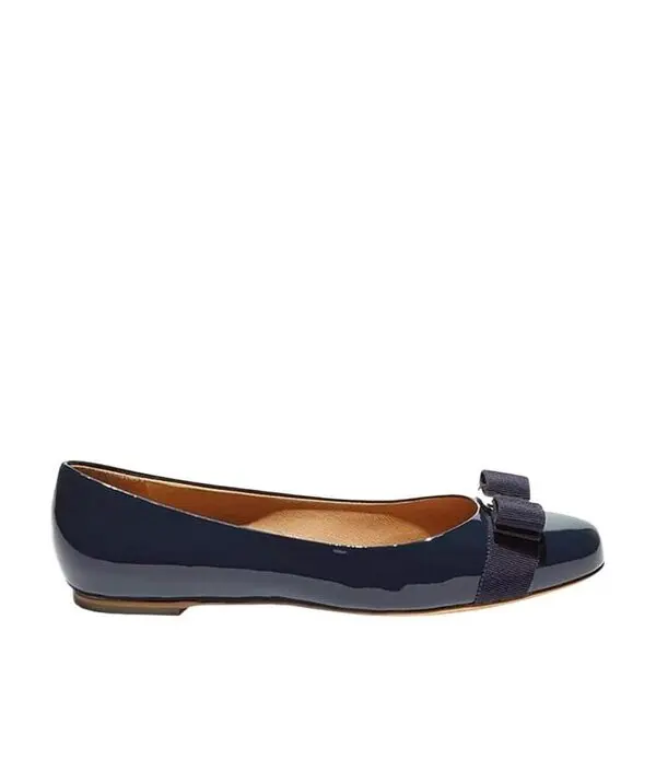 FERRAGAMO Logo Ballet Shoes - Black