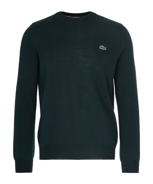 Lacoste Logo-embroidered Crewneck Knitted Jumper - Black