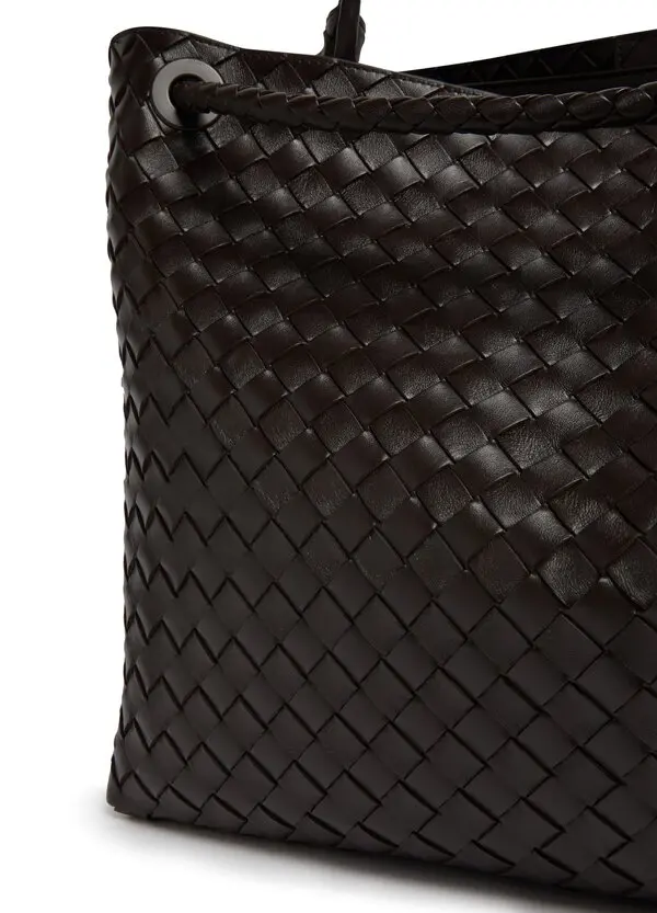 Bottega Veneta Woven Detail Shoulder Bag - Black