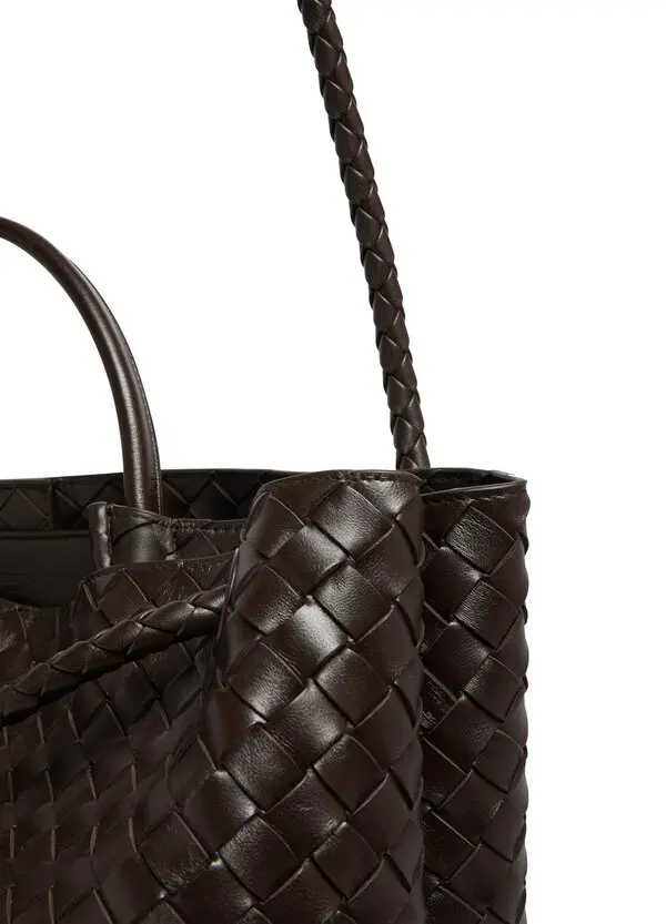 Bottega Veneta Woven Detail Shoulder Bag - Black