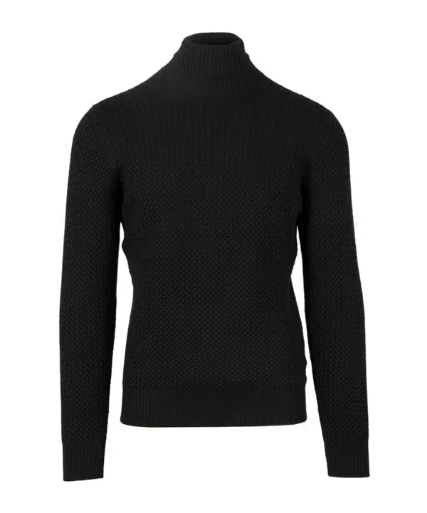 GRAN SASSO Cable Knit Pullover - Black