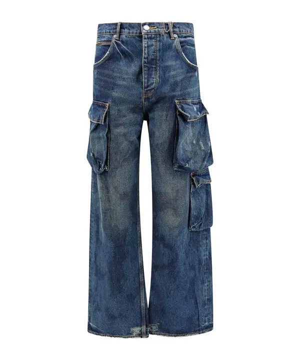 PURPLE BRAND Distressed Wide-leg Jeans - Blue