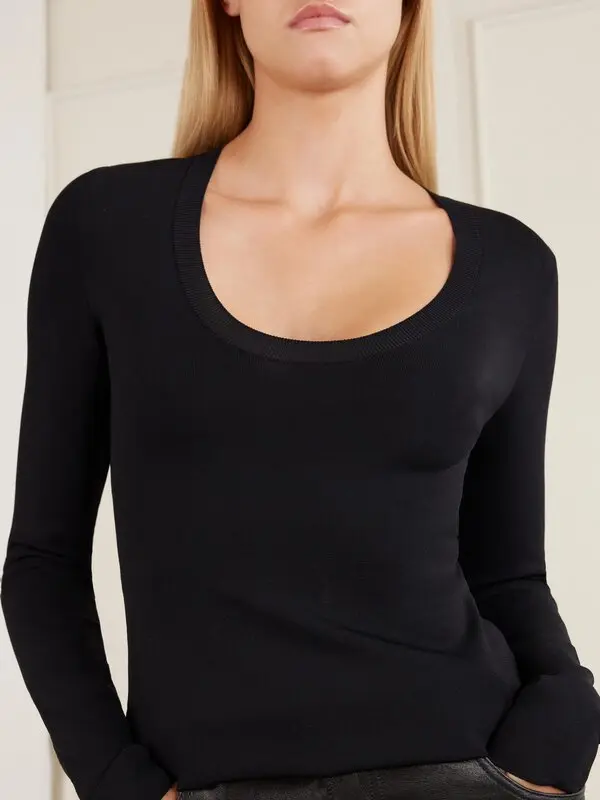 Stella McCartney Ribbed Scoop Neck Jersey Top