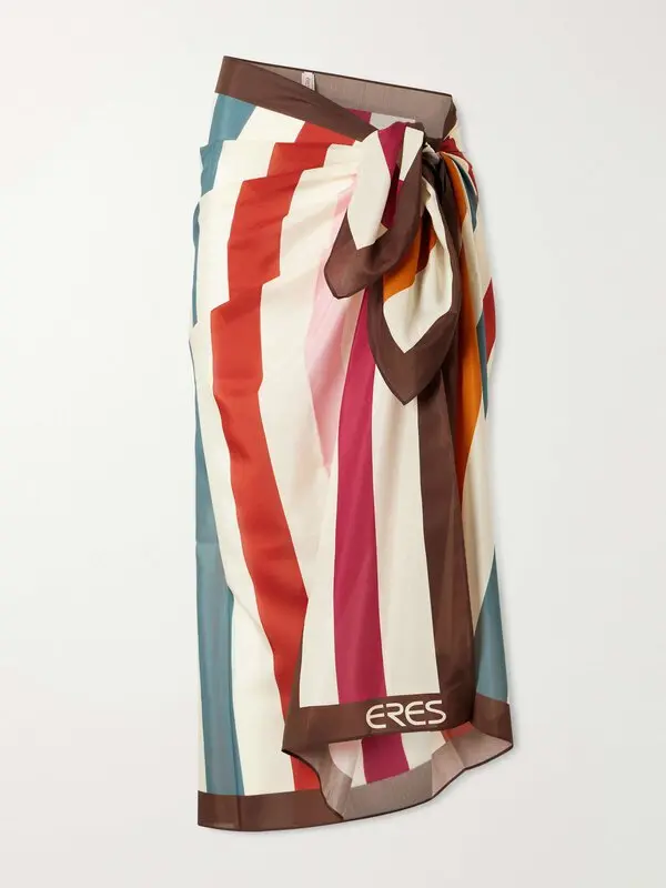 ERES Modernity Striped Cotton And Silk-blend Sarong - Cream