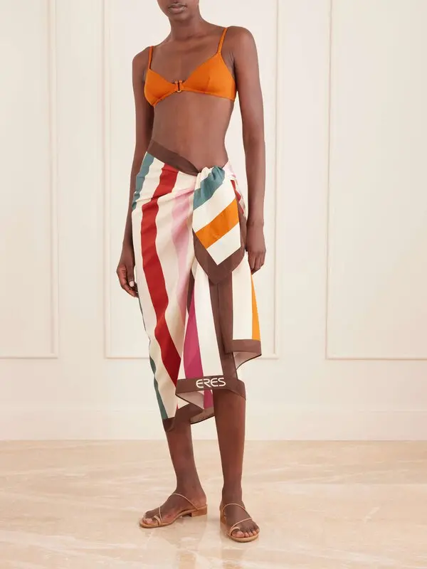 ERES Modernity Striped Cotton And Silk-blend Sarong