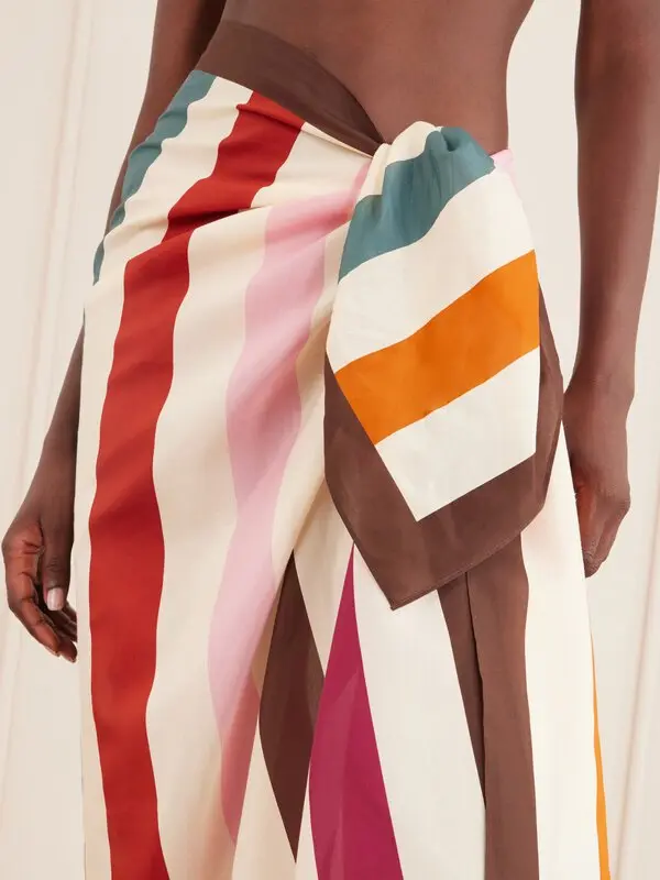 ERES Modernity Striped Cotton And Silk-blend Sarong - Neutrals