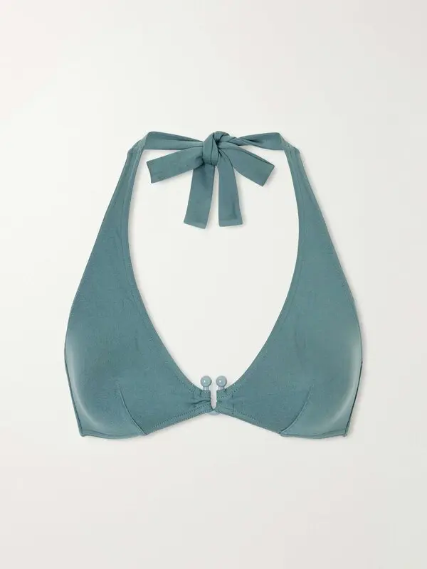 ERES Noctambule Embellished Halterneck Bikini Top - Green