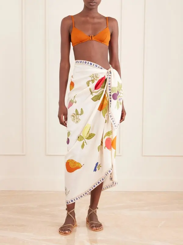 Alix Of Bohemia Soraya Printed Silk Pareo