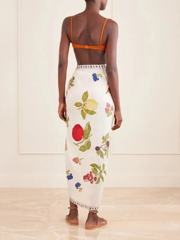 Alix Of Bohemia Soraya Printed Silk Pareo