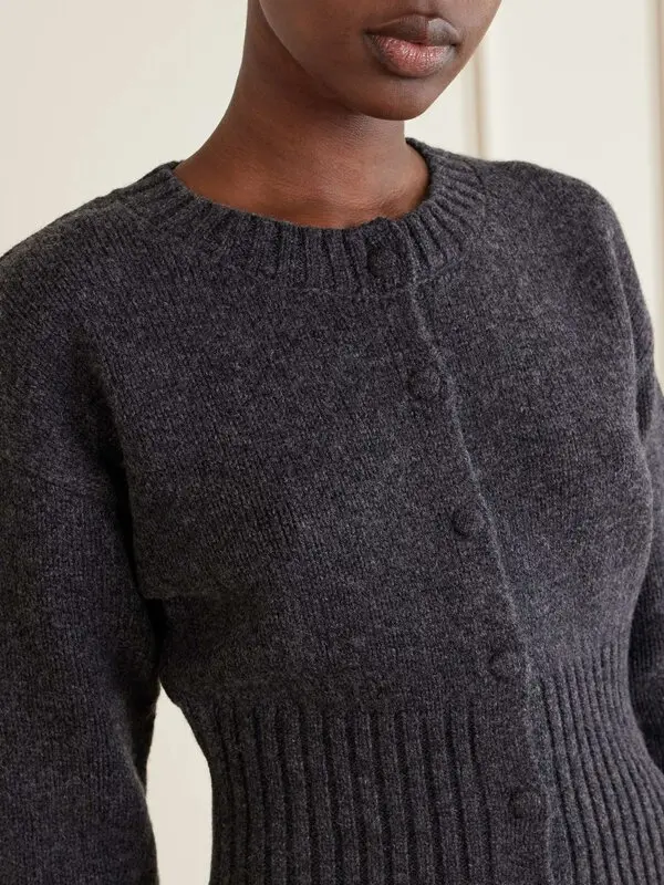 ST. AGNI Cropped Wool Cardigan