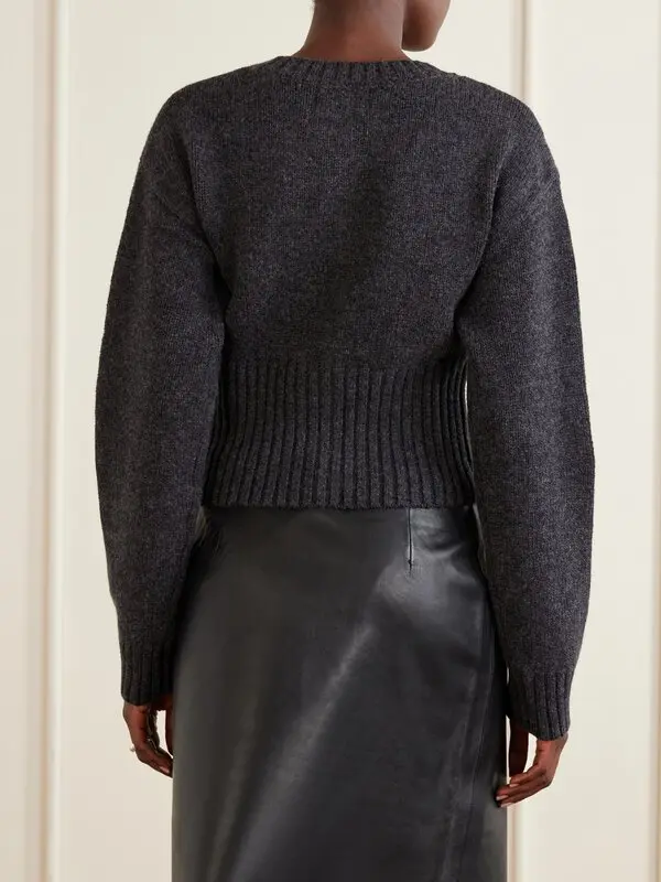 ST. AGNI Cropped Merino Wool Cardigan