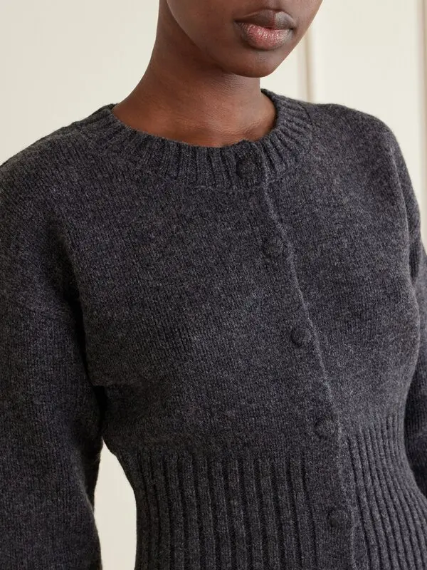 ST. AGNI Cropped Merino Wool Cardigan