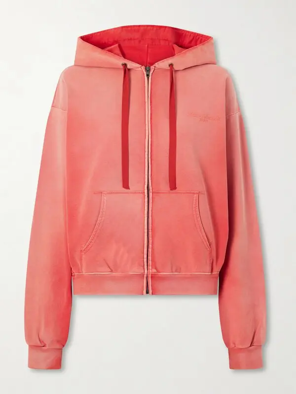 MAISON MARGIELA Cotton-jersey Zip-up Hoodie - Red