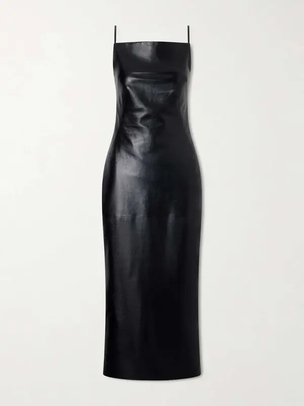 Givenchy Leather Midi Dress - Black