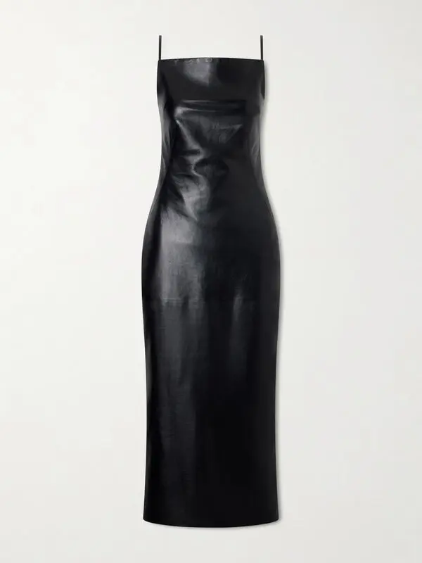 Givenchy Leather Midi Dress - Black