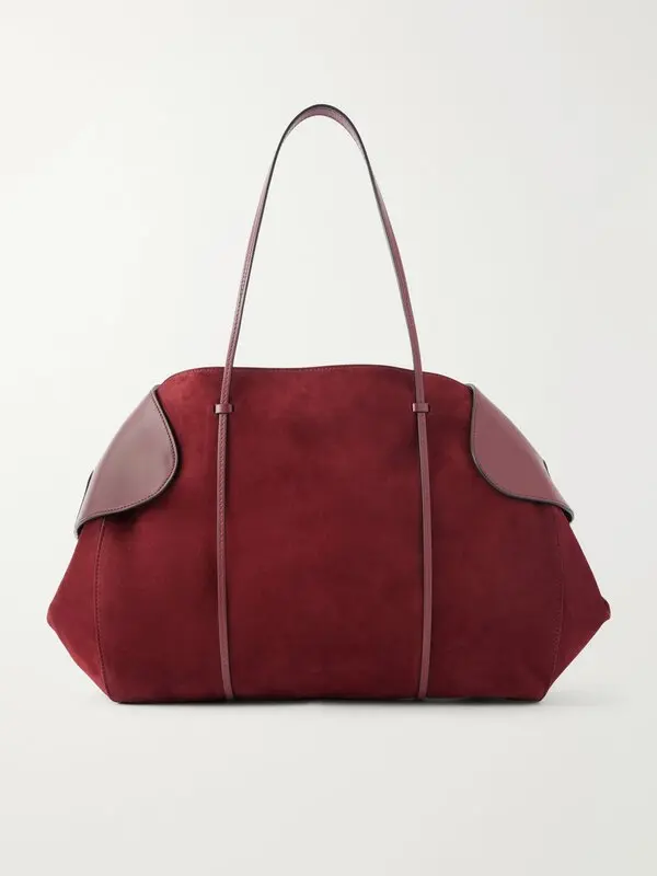 NEOUS Berenices Suede And Leather Tote - Burgundy