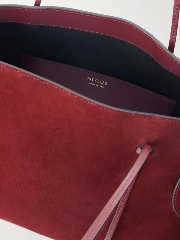 NEOUS Berenices Suede And Leather Tote - Burgundy