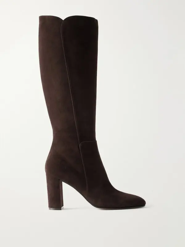 GIANVITO ROSSI 85 Suede Knee-high Boots - Brown
