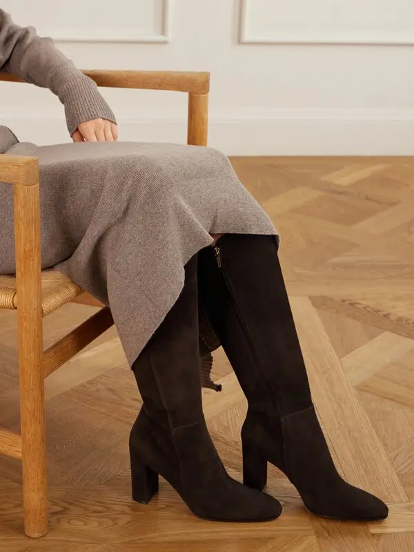 GIANVITO ROSSI 85 Suede Knee-high Boots