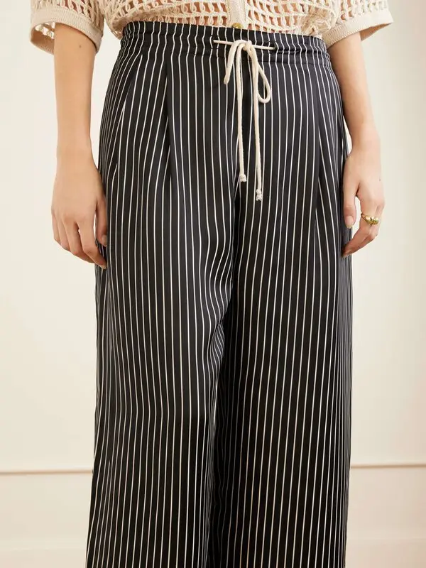 Maria Mcmanus Balloon Drawstring Habotai Wide-leg Pants