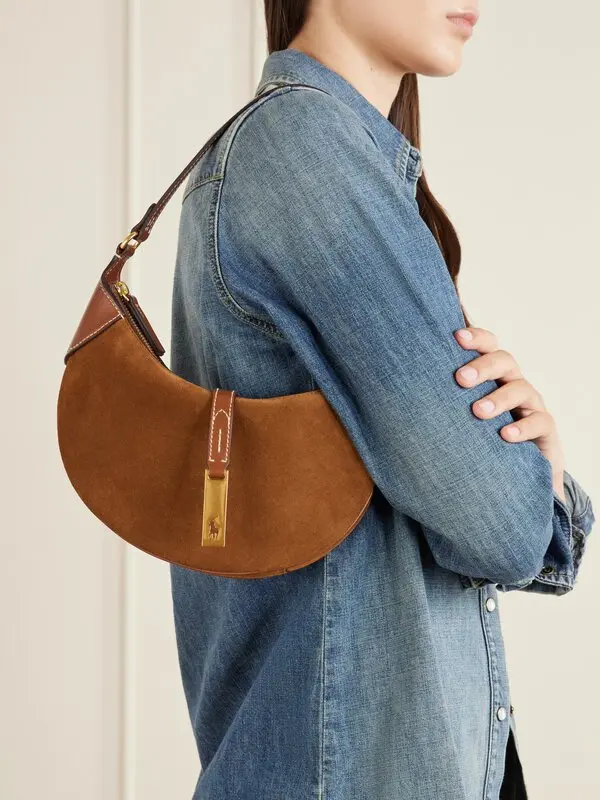 Polo Ralph Lauren Suede Shoulder Bag - Brown